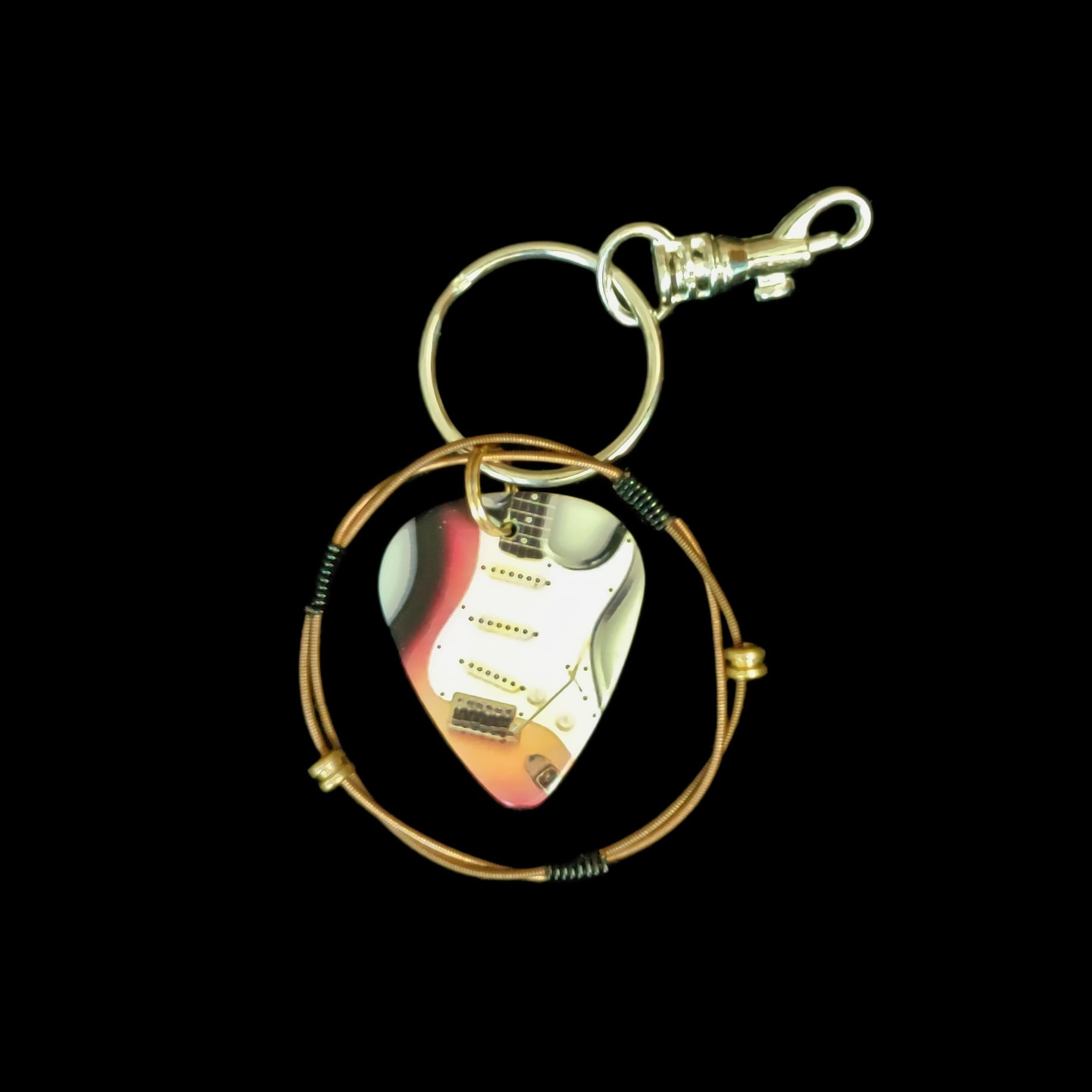 Fender "Stratocaster" Guitar String Keychain - Restrumed.com - Upcycled ...