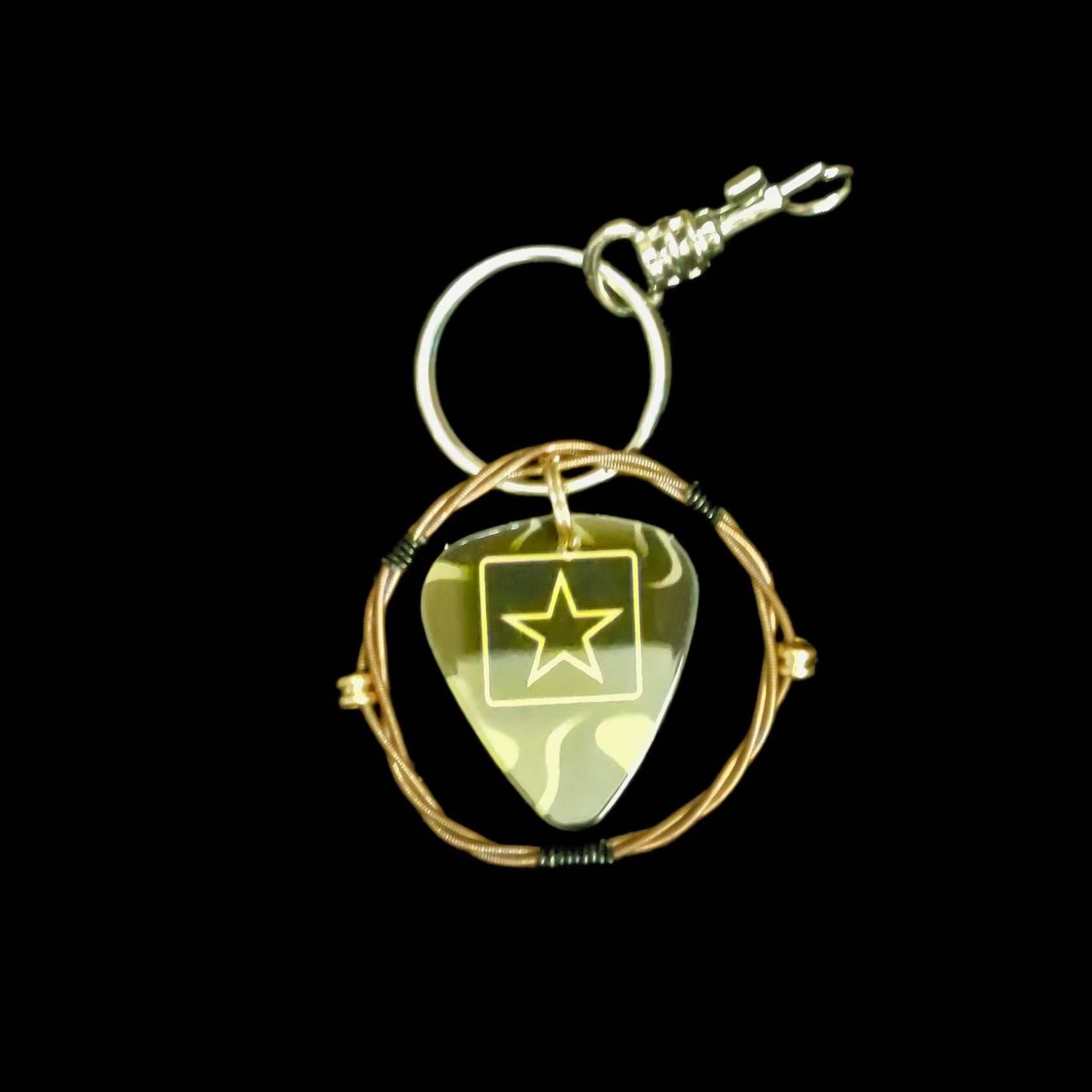 US Army Guitar String Keychain - Restrumed.com - Upcycled Guitar String ...