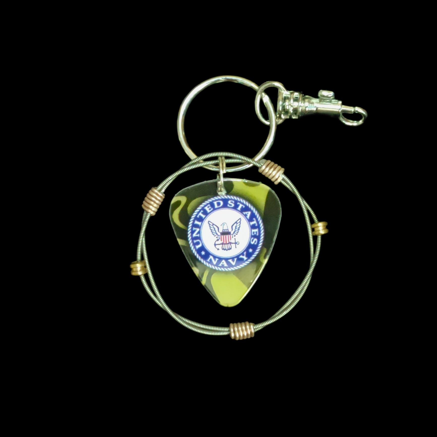 US Navy Guitar String Keychain - Restrumed.com - Upcycled Guitar String ...